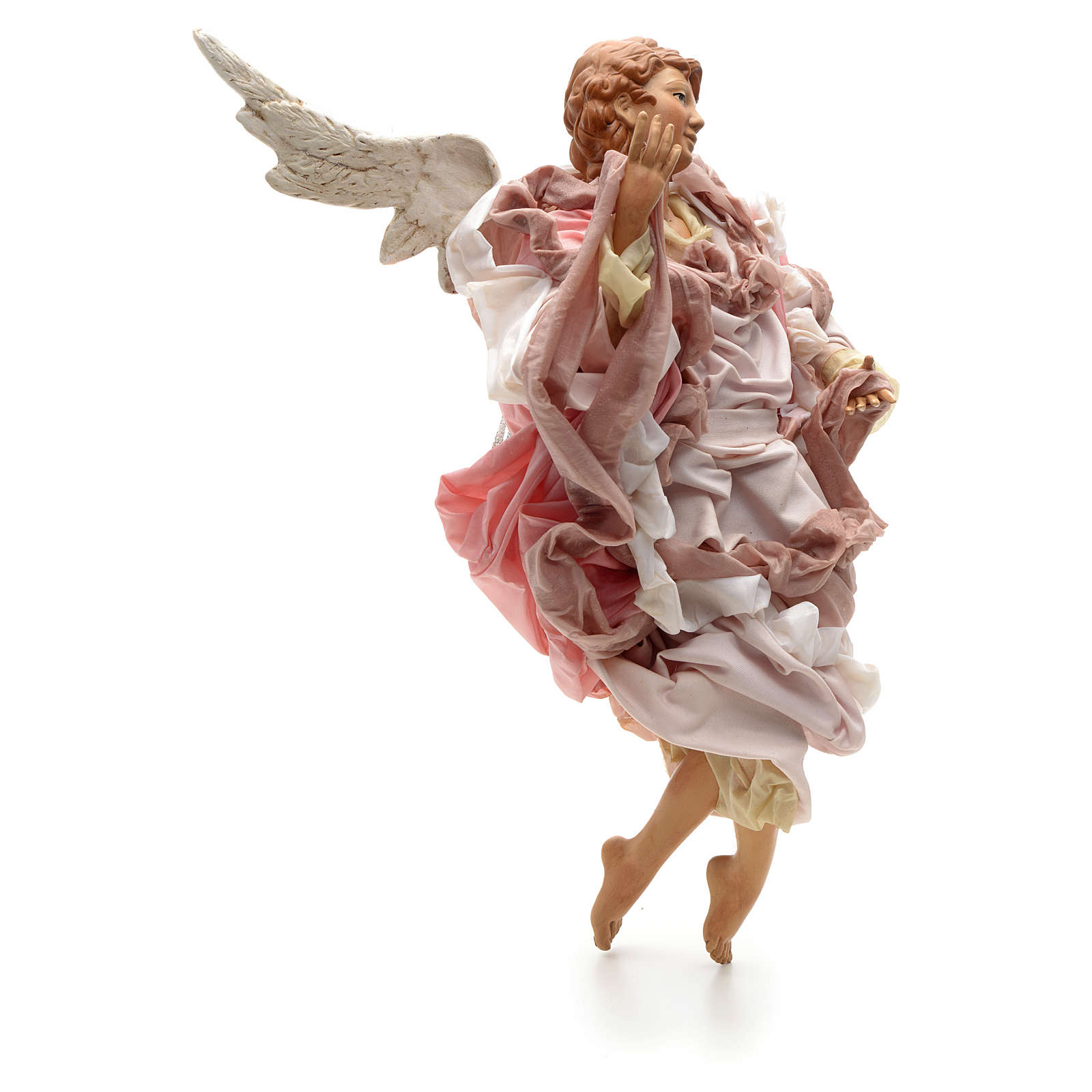 Angelo rosa terracotta presepe napoletano 45 cm | vendita online su HOLYART