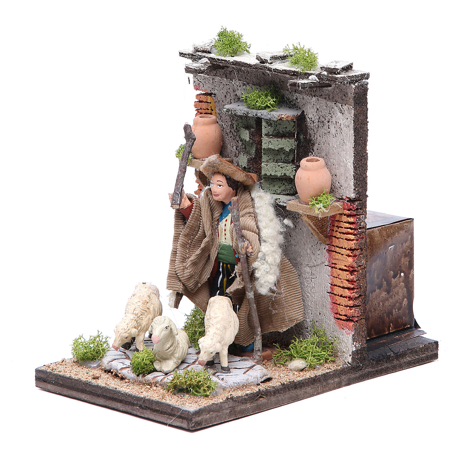 Berger avec bâton 10 cm crèche Naples | vente en ligne sur HOLYART
