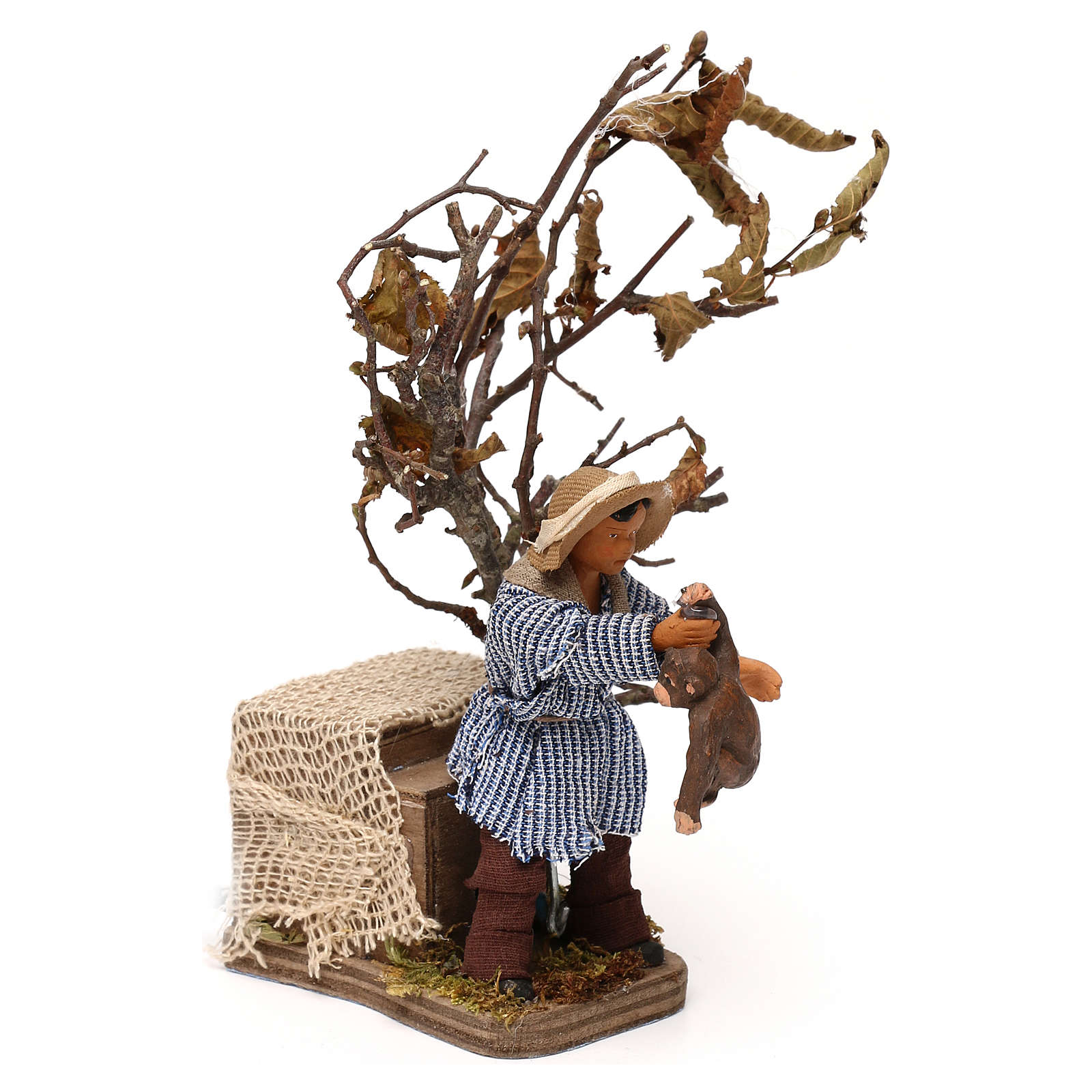 Young boy with monkey 12cm Neapolitan Nativity animated | online sales ...