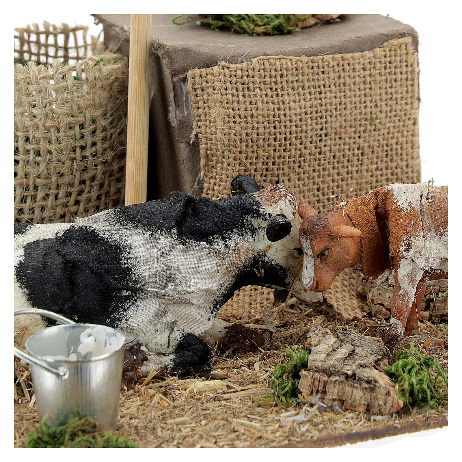 Neapolitan nativity scene cow and calf in movement 10 cm | online sales ...