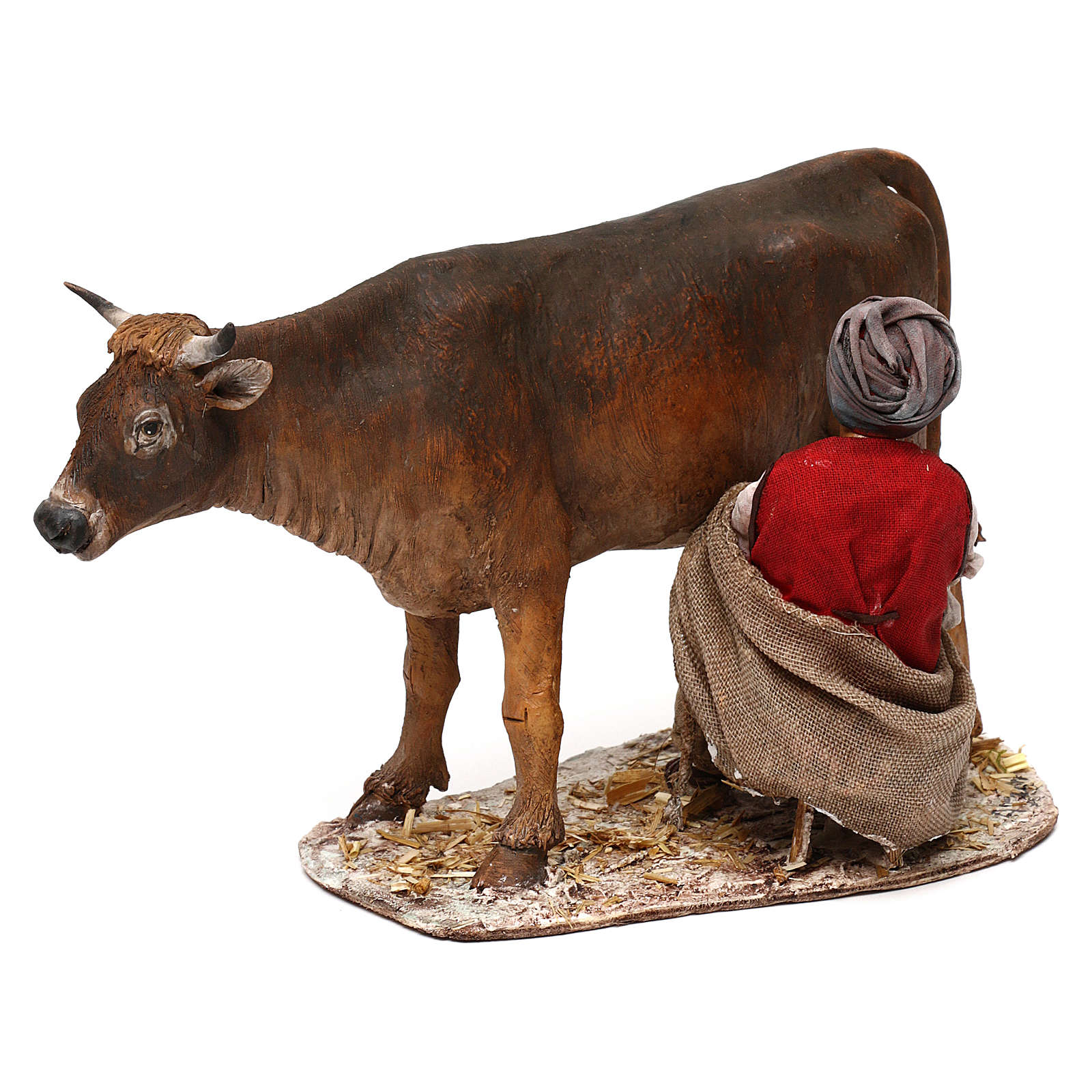 Pastore che munge la mucca cm 13 Angela Tripi | vendita online su HOLYART