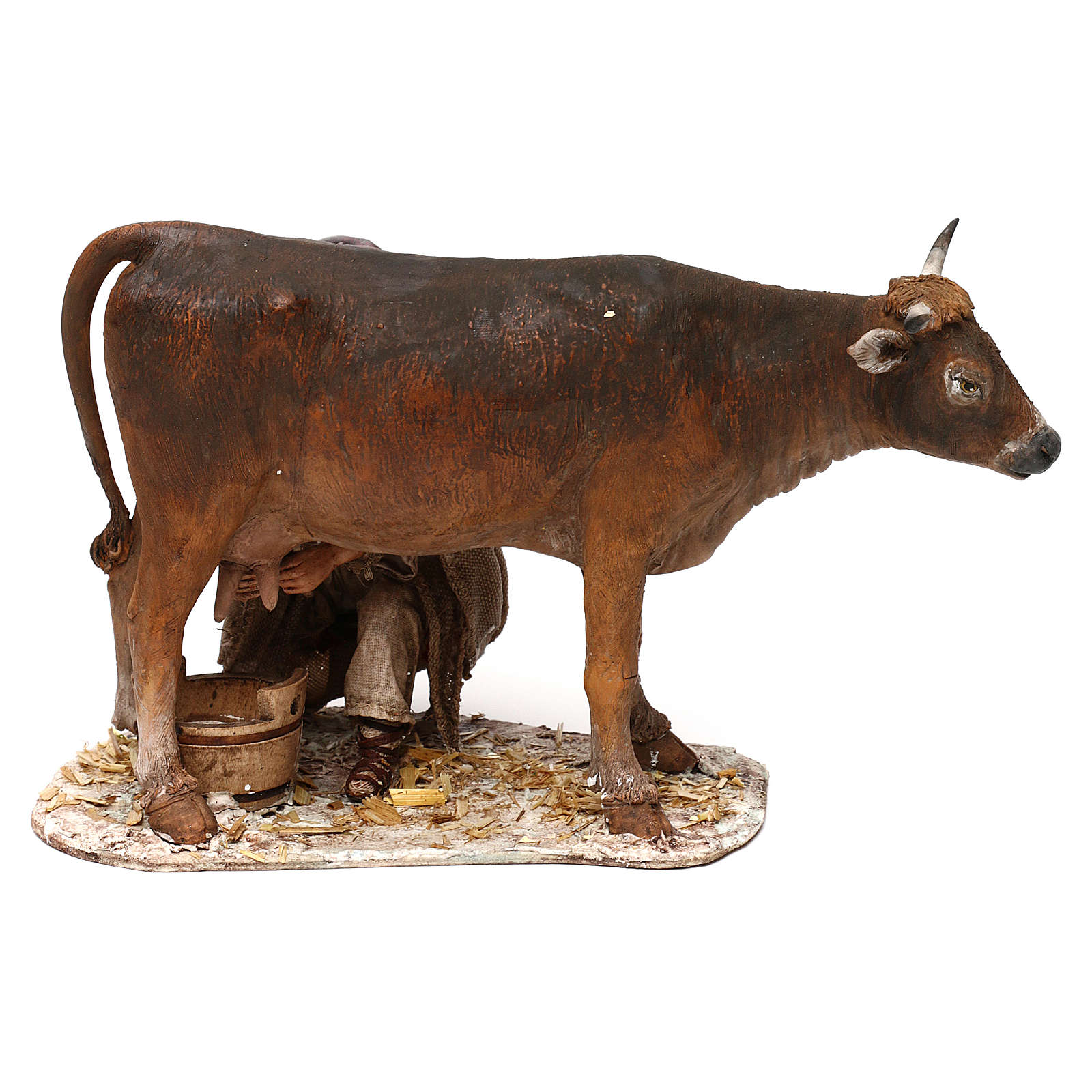 Pastore che munge la mucca cm 13 Angela Tripi | vendita online su HOLYART