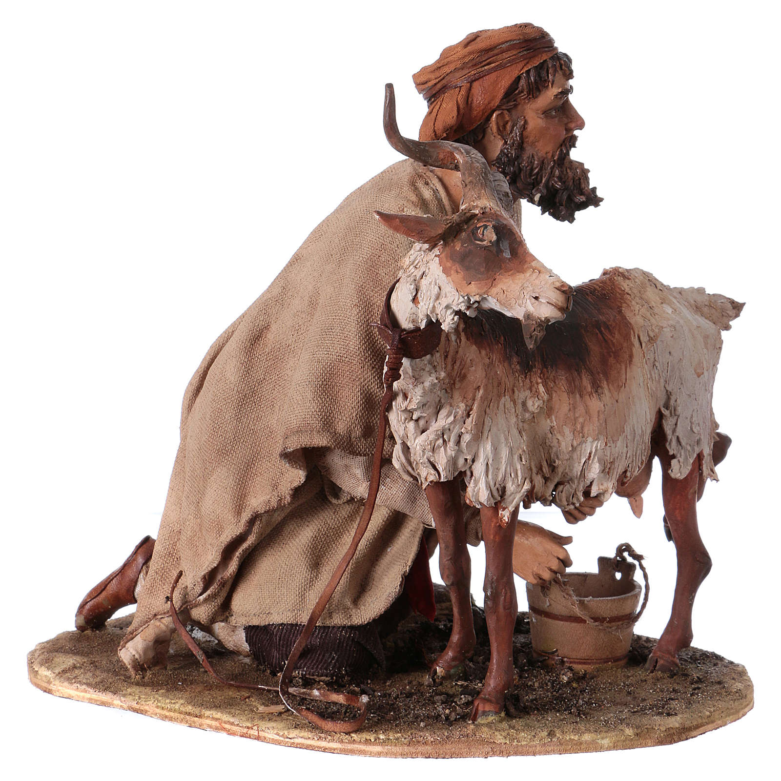 Man milking goat 30cm, Nativity Scene by Angela Tripi | online sales on ...