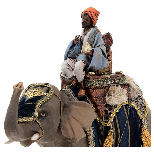Moor Magi on elephant, 13 cm Angela Tripi | online sales on HOLYART.com