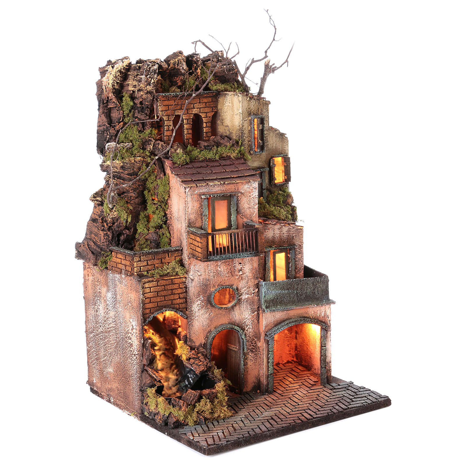 Borgo presepe Napoli 67x40x41 cm con ruscello | vendita online su HOLYART