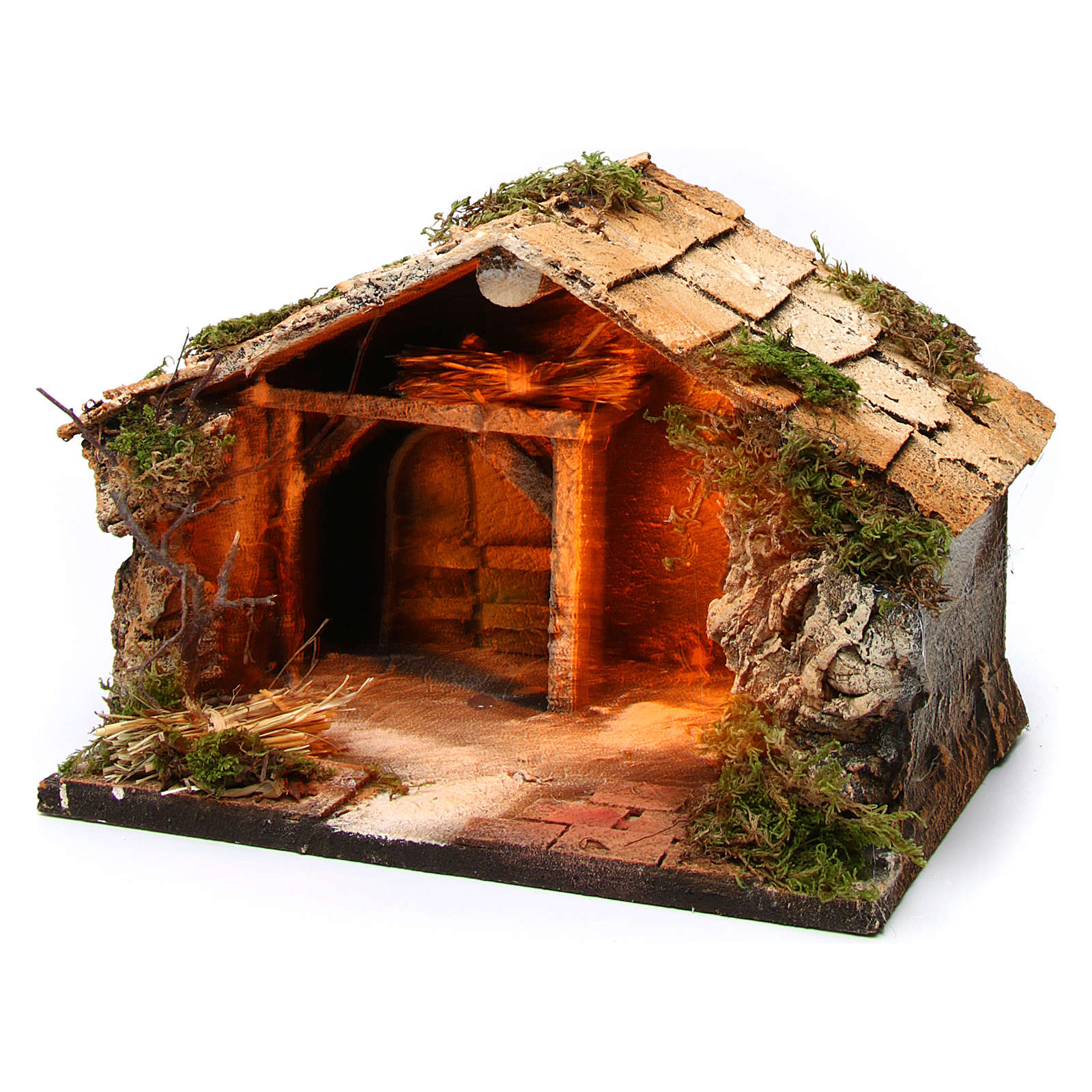 Stable with hay for Neapolitan Nativity measuring 33x21x21cm | online ...