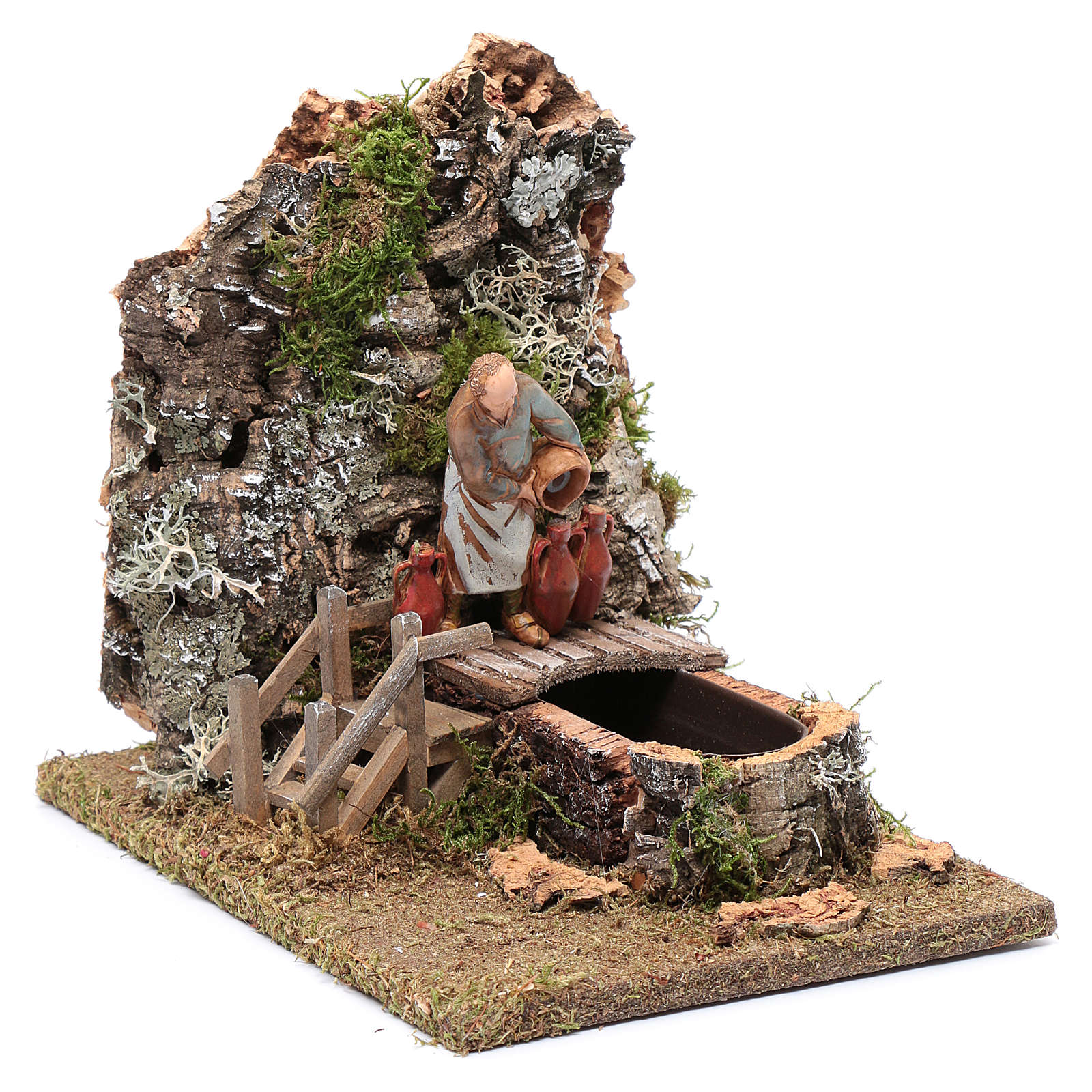 Fountain with innkeeper for nativity scene 20x25x15 cm | online sales ...