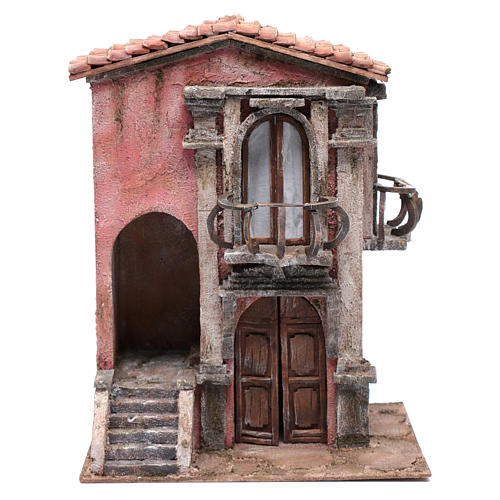 Little nativity scene house with staircase 35x30x20 cm | online sales ...