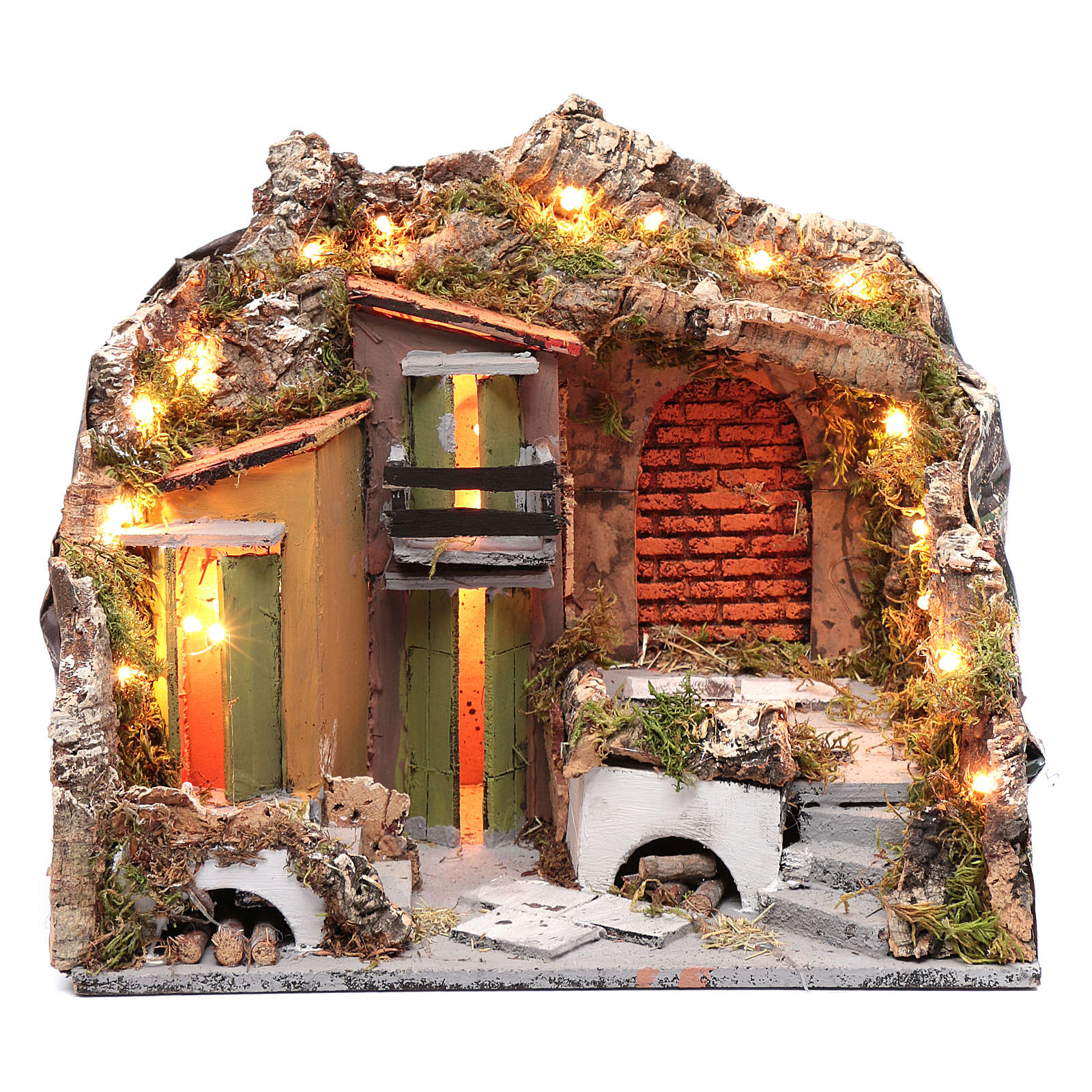 Décor crèche napolitaine avec illumination 25x30x20 cm | vente en ligne ...