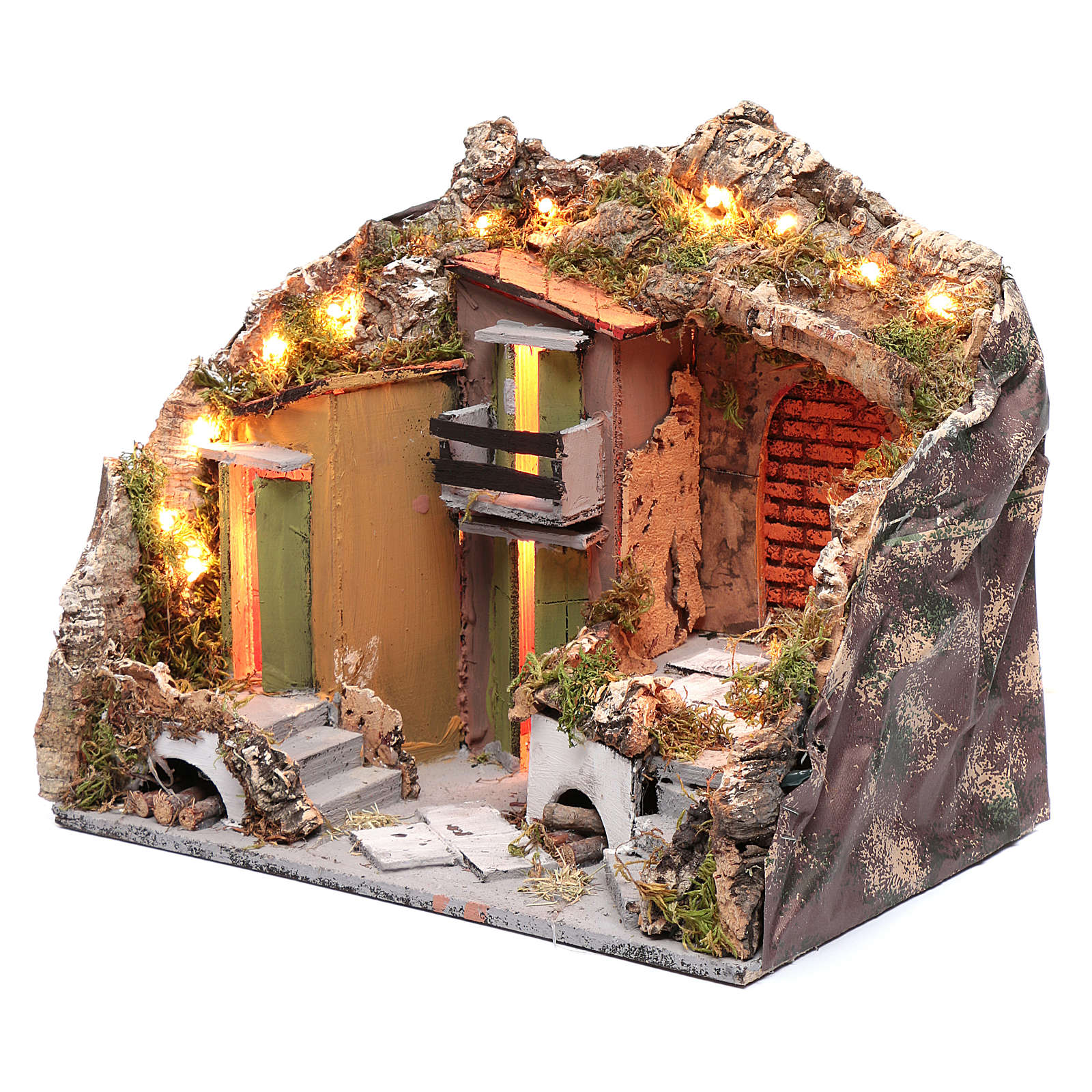 Décor crèche napolitaine avec illumination 25x30x20 cm | vente en ligne ...