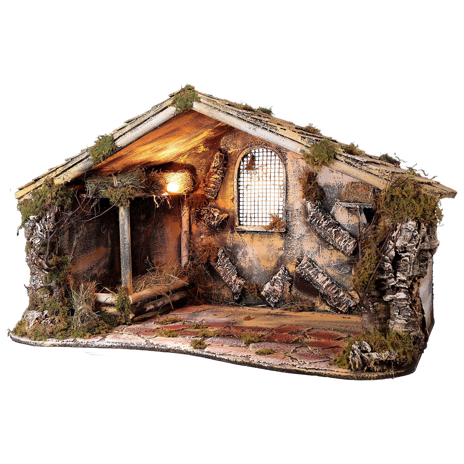 Hut with lights and trough for Neapolitan nativity | online sales on ...
