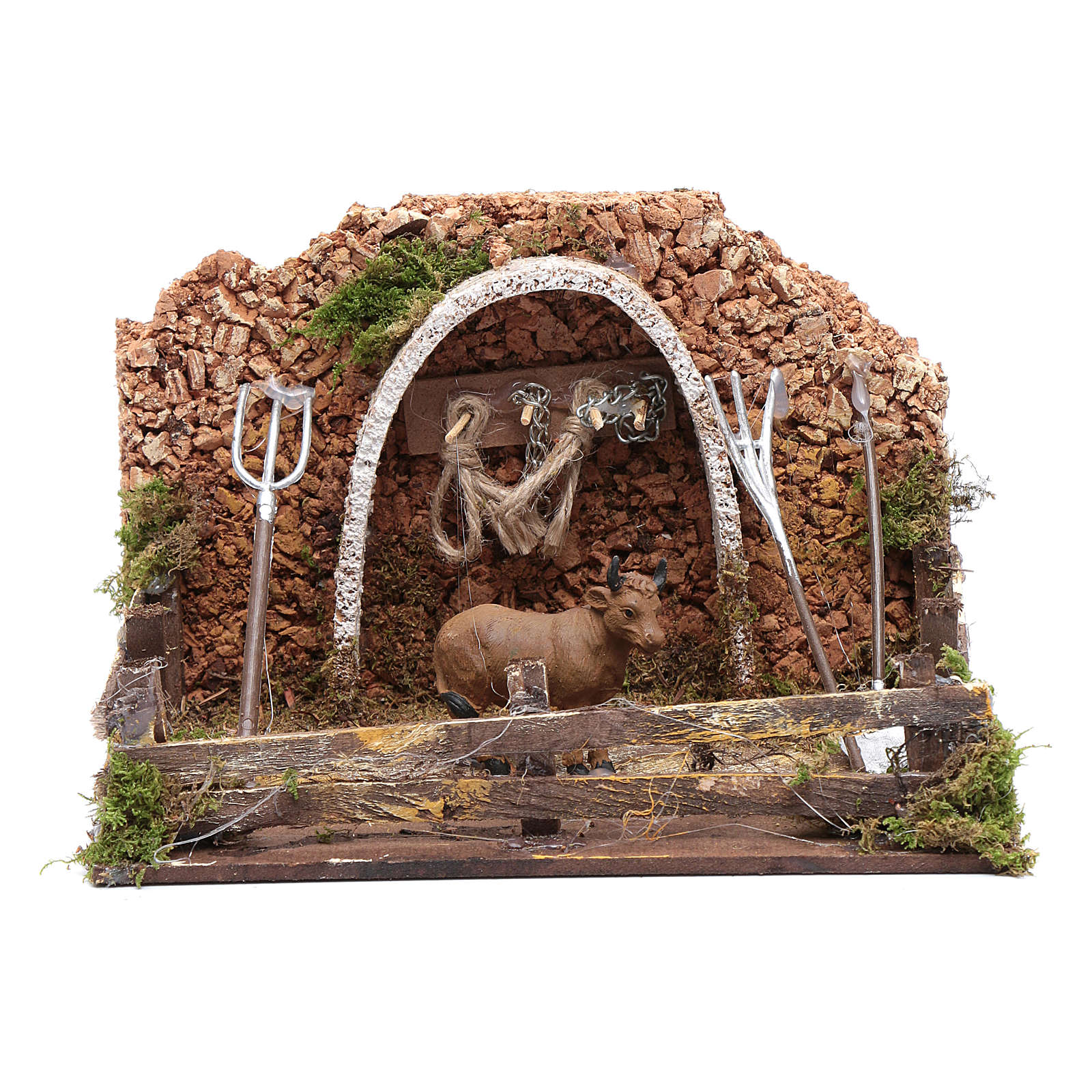 Ox pen with shovels, rakes and pitchforks 10x20x15 cm | online sales on ...