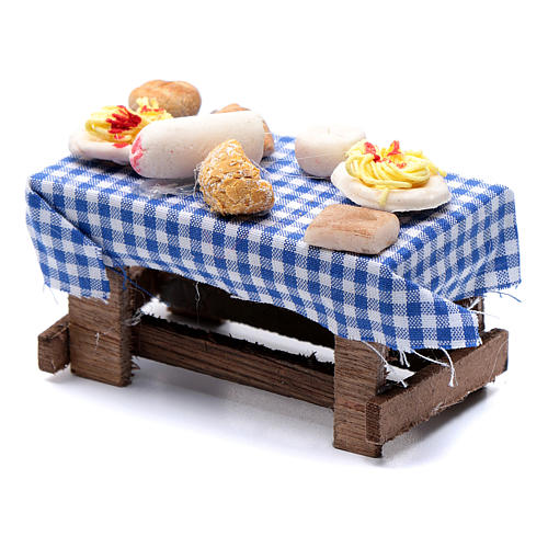 Neapolitan nativity scene table with food 5x10x5 cm | online sales on ...