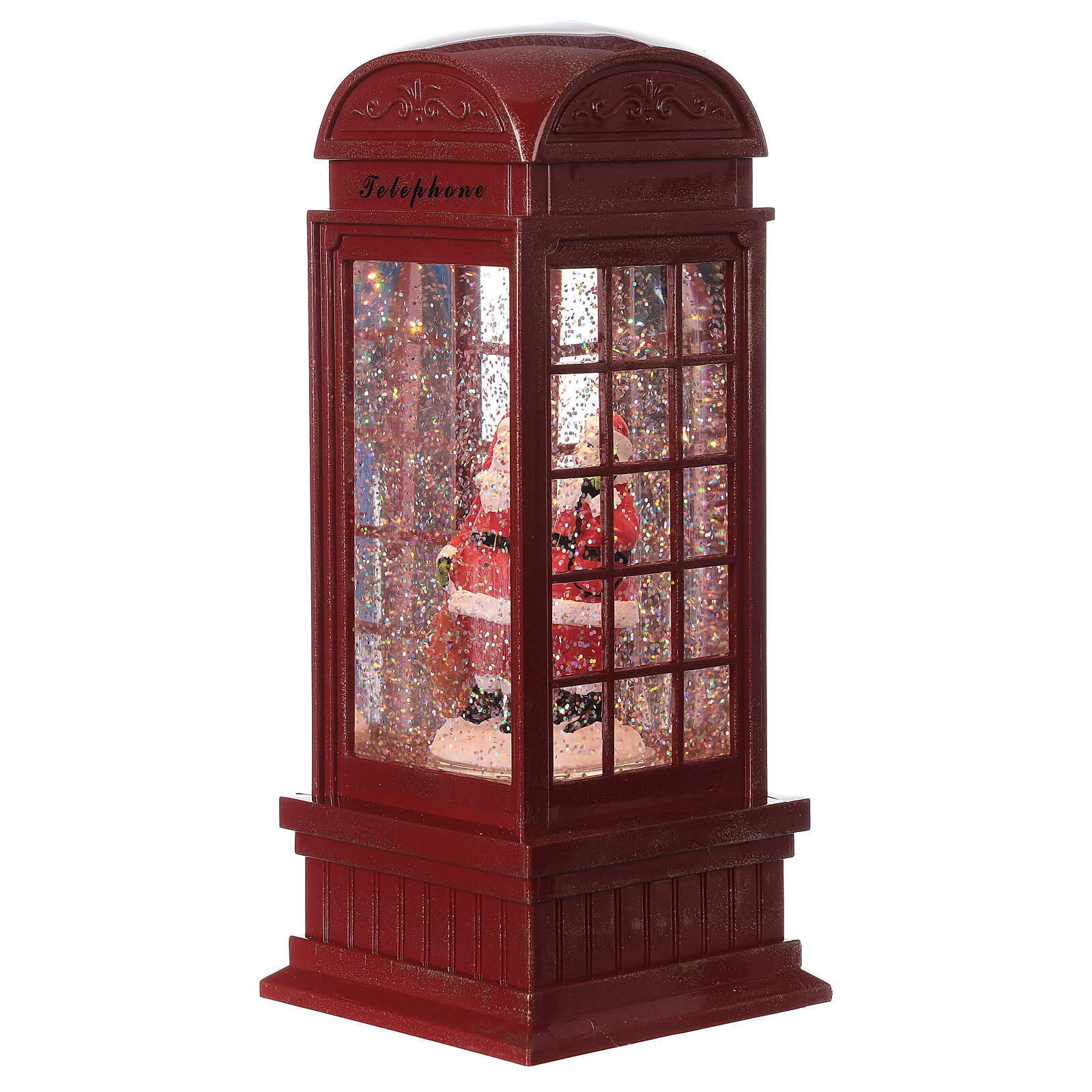 Red phone booth Santa Claus snow globe 25x10x10 cm | online sales on ...