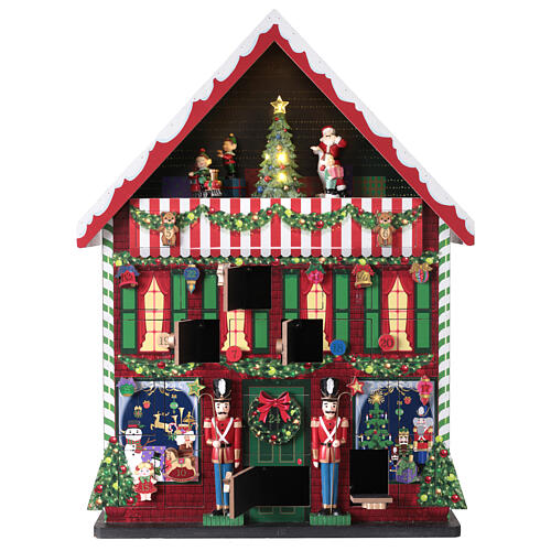 Animated Santa's Workshop Advent Calendar, 40x10x50 cm | online sales ...