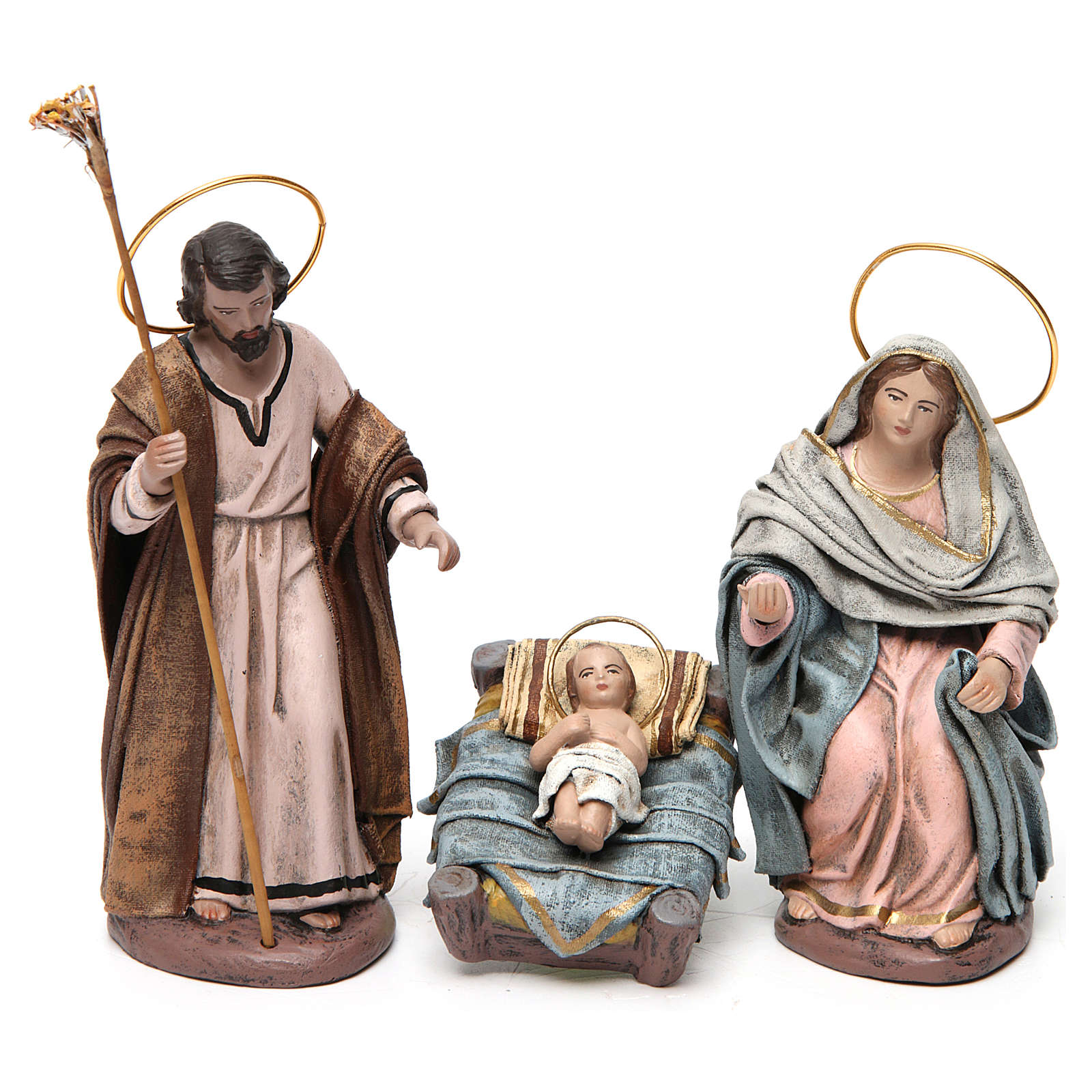 Nativité avec Marie assise et ange crèche 14 cm terre | vente en ligne ...