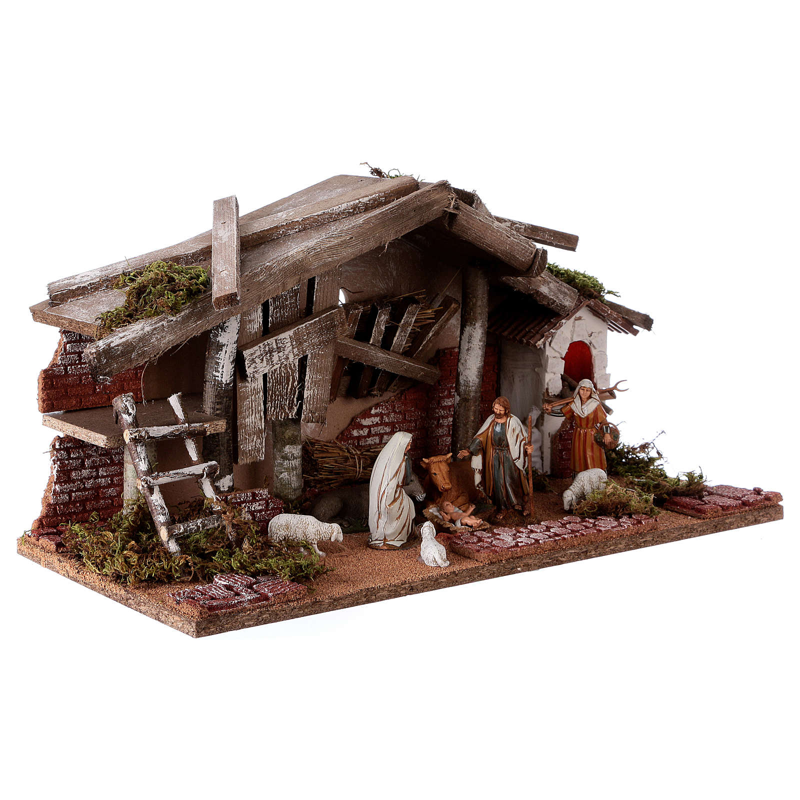 Establo con Nacimiento y pastor 10 cm 25x50x25 cm | venta online en HOLYART