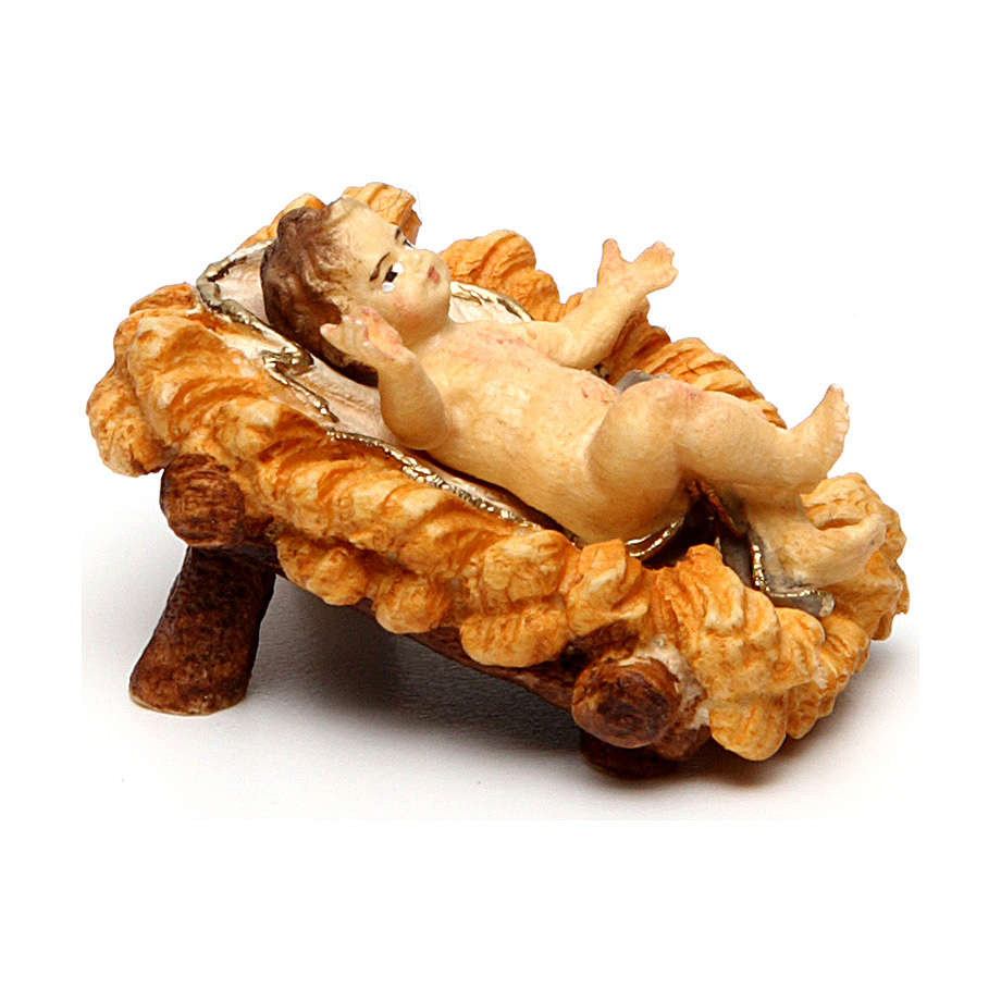 Jesus in cradle Original Nativity Scene in painted wood from | online ...