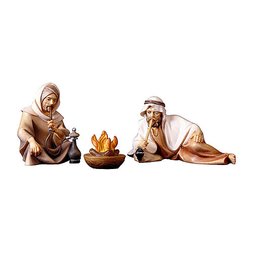 Shepherds around the fire 10 cm, nativity Original Comet, in painted ...