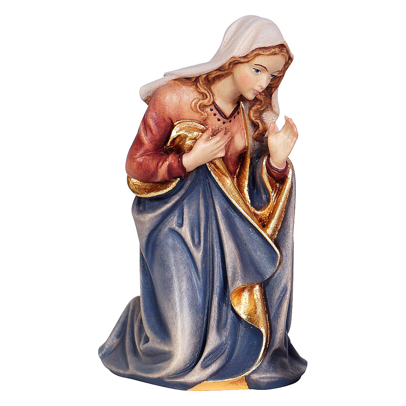 Sacra Famiglia culla semplice legno dipinto presepe Kostner 9,5 cm ...