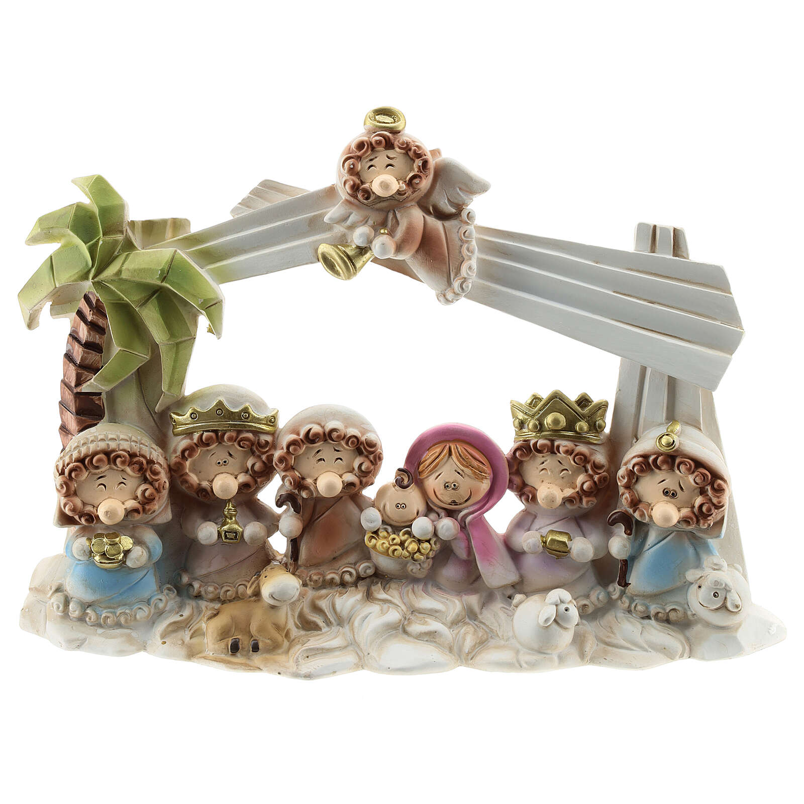 Resin nativity set with stable, 10 pcs 20x15 cm kids line | online ...