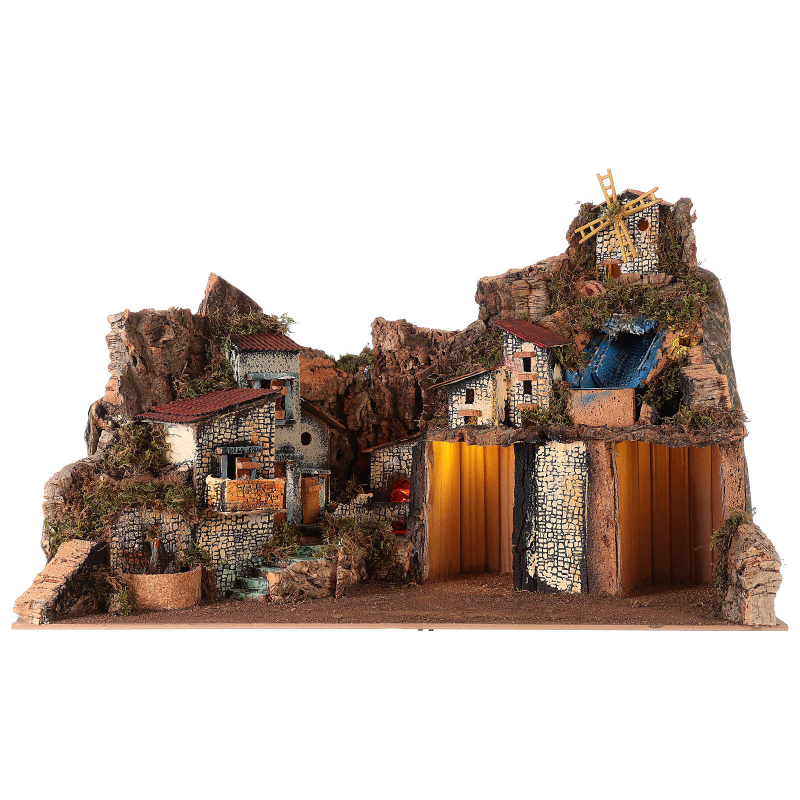 Décor crèche napolitaine 14-16 cm avec fontaine et chute | vente en ...