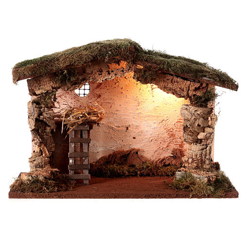 Stable with light, 12 cm nativity 30x45x20 cm | online sales on HOLYART.com