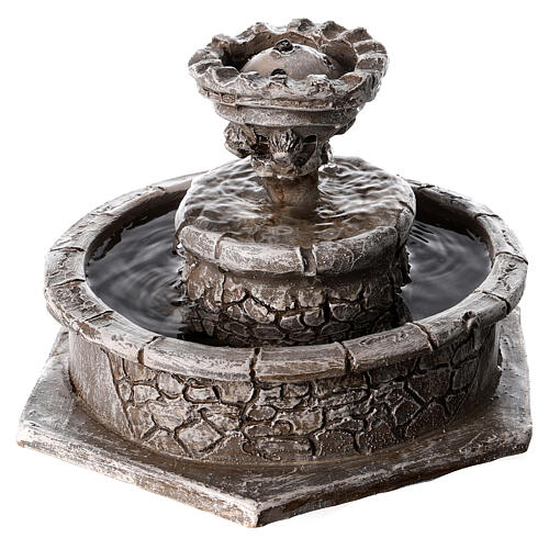 Fontana tonda in resina 10x15x15 cm presepi 8-12 cm | vendita online su ...