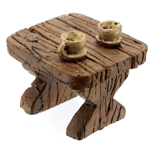Nativity scene resin table with cups 6 cm 3.5x4x3.5 cm | online sales ...