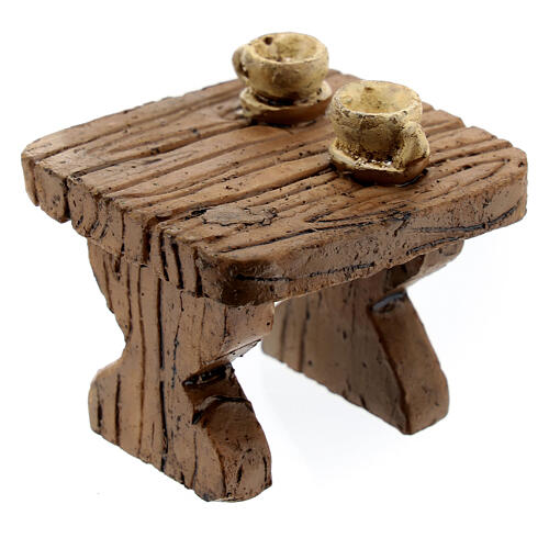Nativity scene resin table with cups 6 cm 3.5x4x3.5 cm | online sales ...