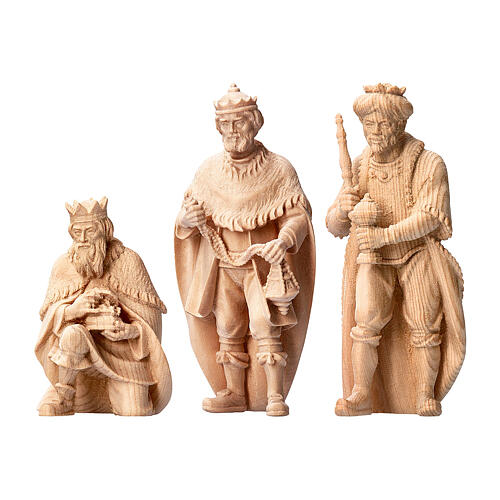 Re Magi statue presepe 3 pz Montano Cirmolo legno naturale 12 cm ...