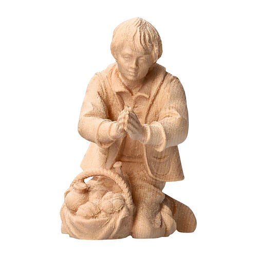 Shepherd on his knees with bread, statue of Swiss pinewood for 12 cm ...
