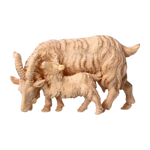 Capra con capretta Montano Cirmolo legno naturale 10 cm presepe ...