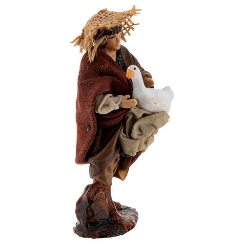 Man with goose 8 cm Neapolitan nativity scene | online sales on HOLYART.com