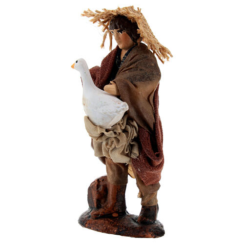 Man with goose 8 cm Neapolitan nativity scene | online sales on HOLYART.com