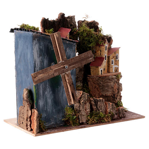 Neapolitan nativity scene setting windmill gray house 6-8 cm 20x25x15 ...