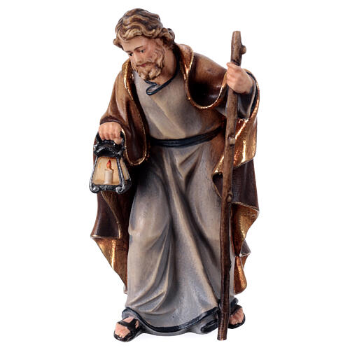 Holy Family with simple manger of Val Gardena painted wood for 12 cm ...