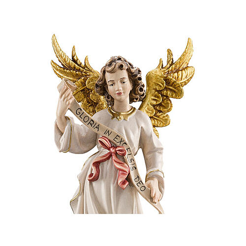 Glory Angel figurine 12 cm painted wood Mahlknecht Val Gardena nativity ...