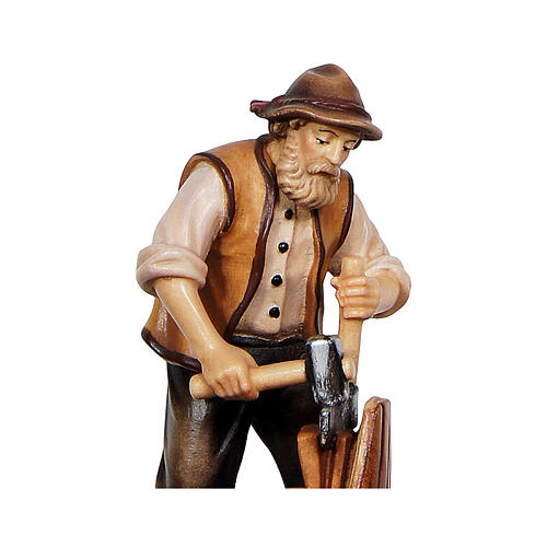 Wooden shingle splitter 12 cm Mahlknecht Val Gardena painted nativity ...