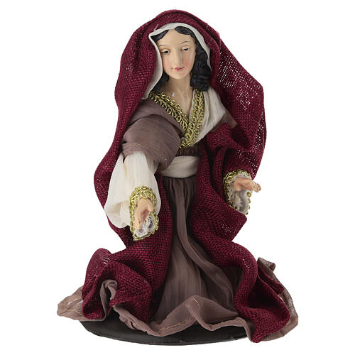 STOCK Marie agenouillée style vénitien crèche résine et tissu 30 cm ...