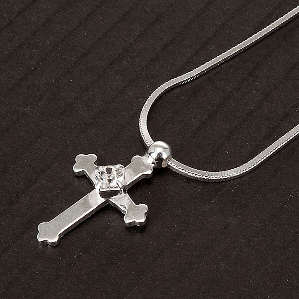 Collier argent 925 avec croix et strass | vente en ligne sur HOLYART