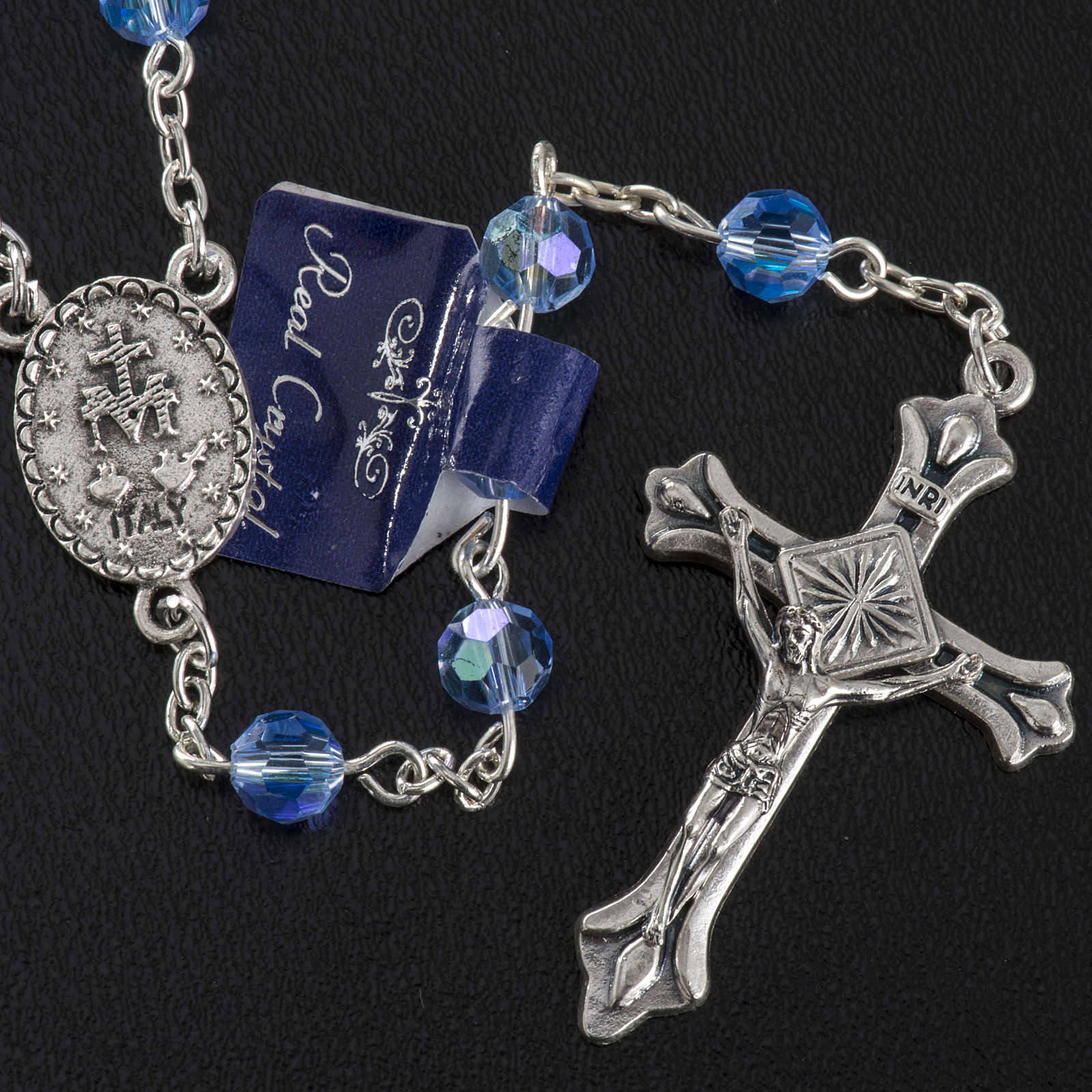 Rosary beads in crystal, 6mm, light blue | online sales on HOLYART.co.uk