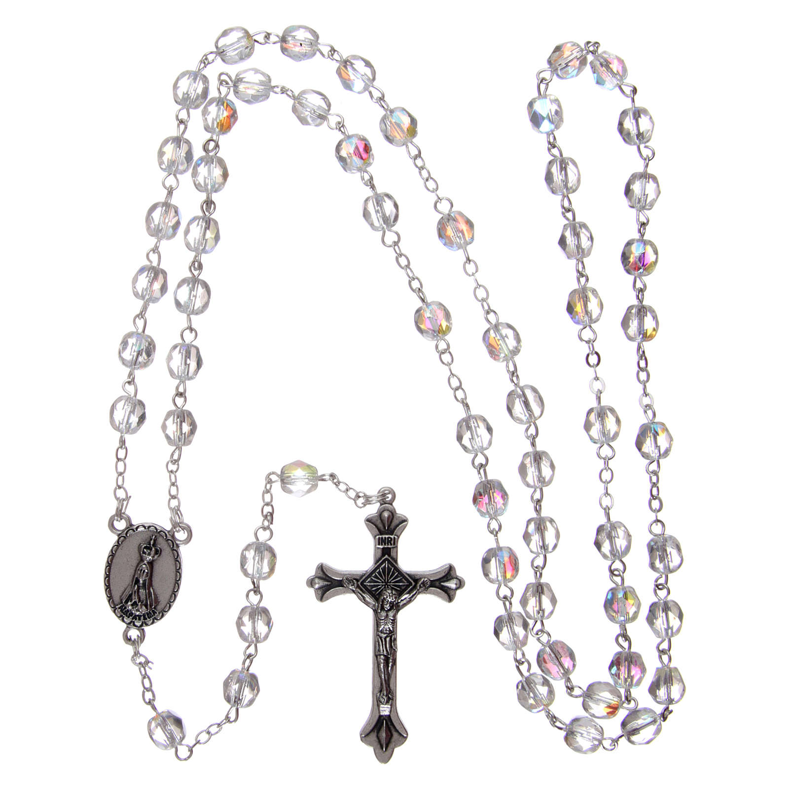Rosary Our Lady of Fatima 4x3 mm grains, crystal colour | online sales ...