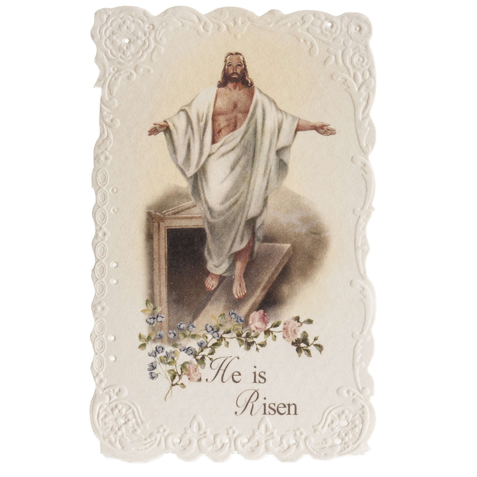 He is Risen holy card with prayer in ENGLISH | online sales on HOLYART.com