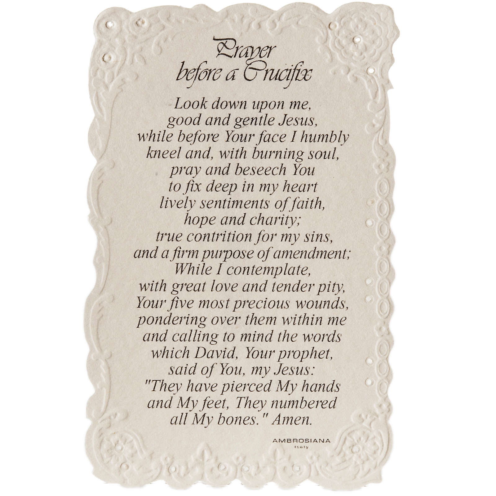 The Crucifix holy card with prayer in ENGLISH | online sales on HOLYART ...