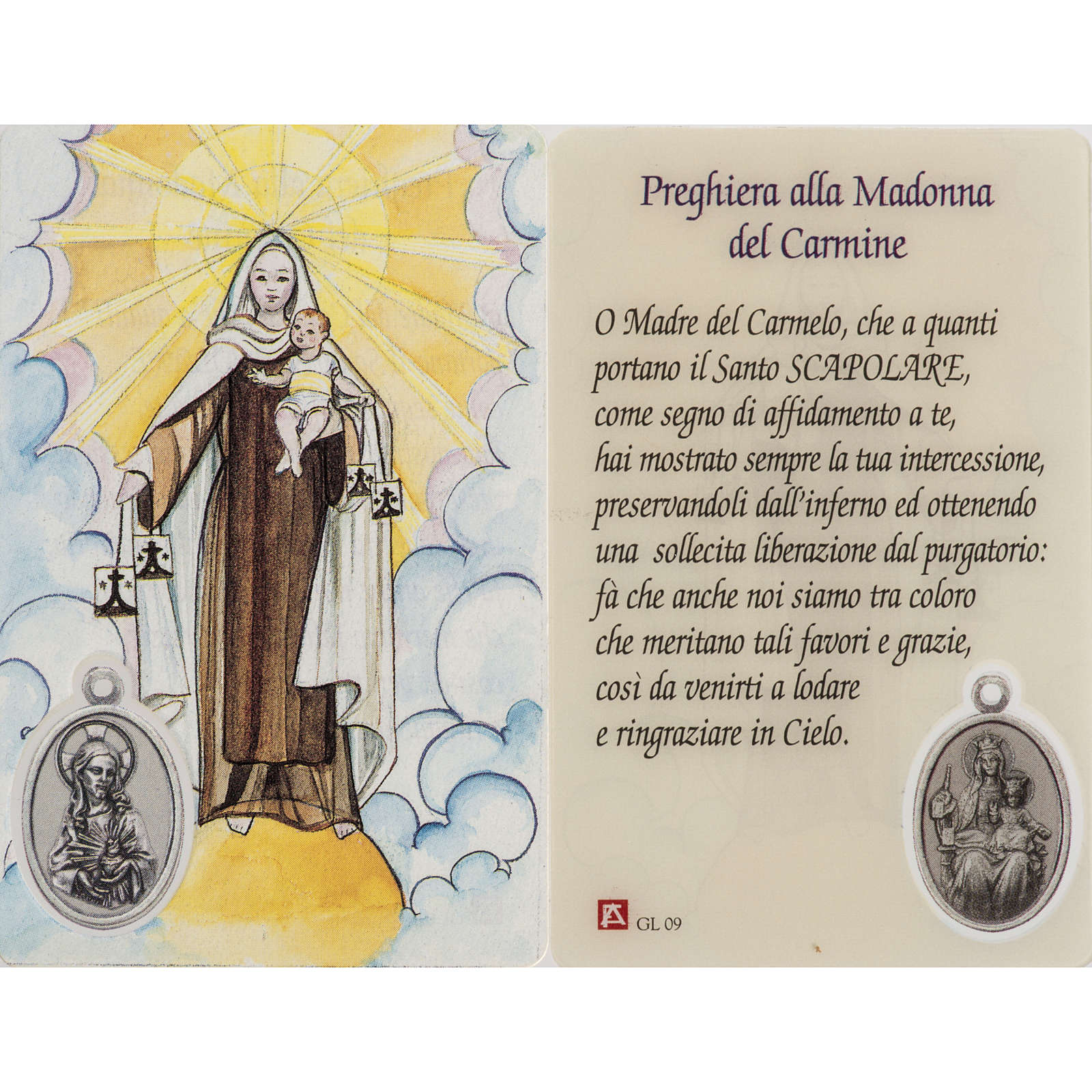 Holy card, Our Lady of Mount Carmel with prayer, laminated | online sales on HOLYART.com