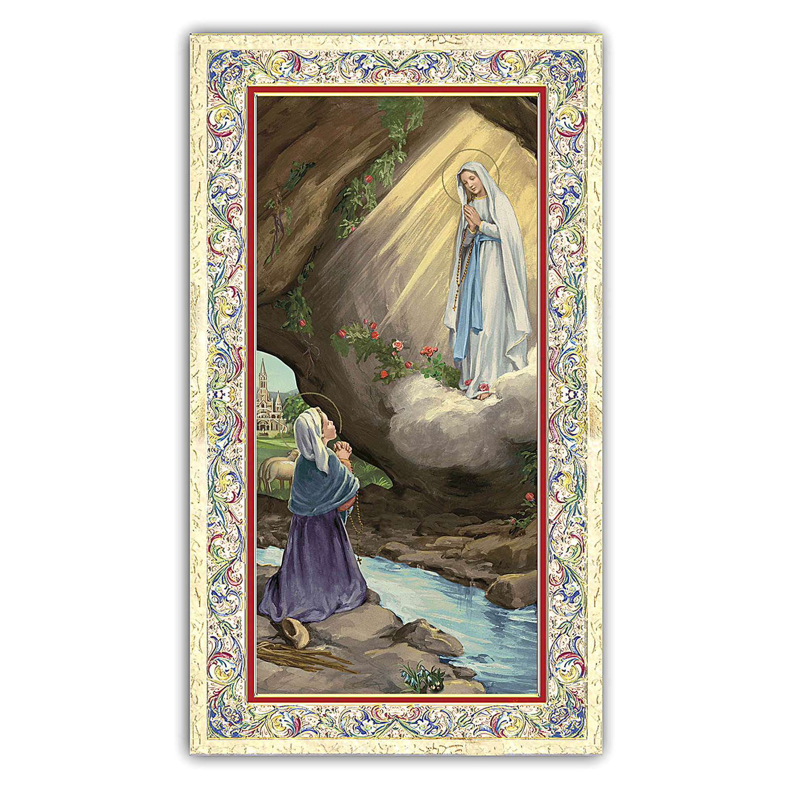Holy card, Our Lady of Lourdes, Novena ITA 10x5 cm | online sales on HOLYART.co.uk