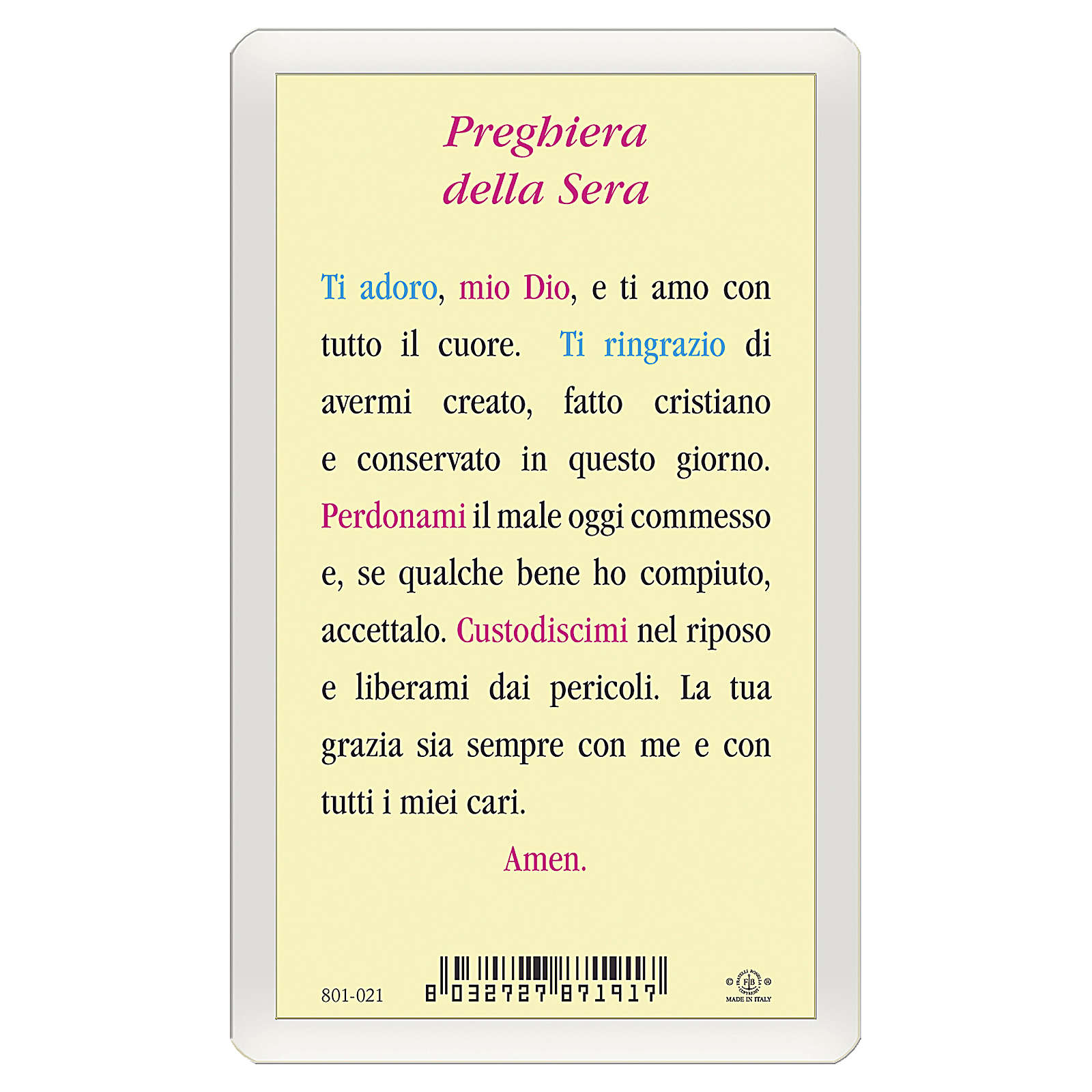 Holy card, Samuel, Evening Prayer ITA, 10x5 cm | online sales on ...