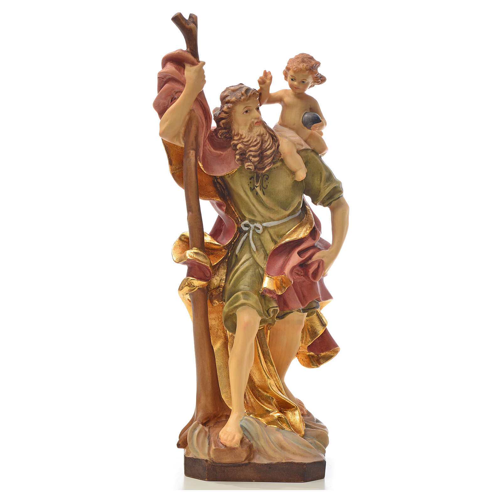 Statua san Cristoforo in legno. Scultura san Cristoforo in legno ...