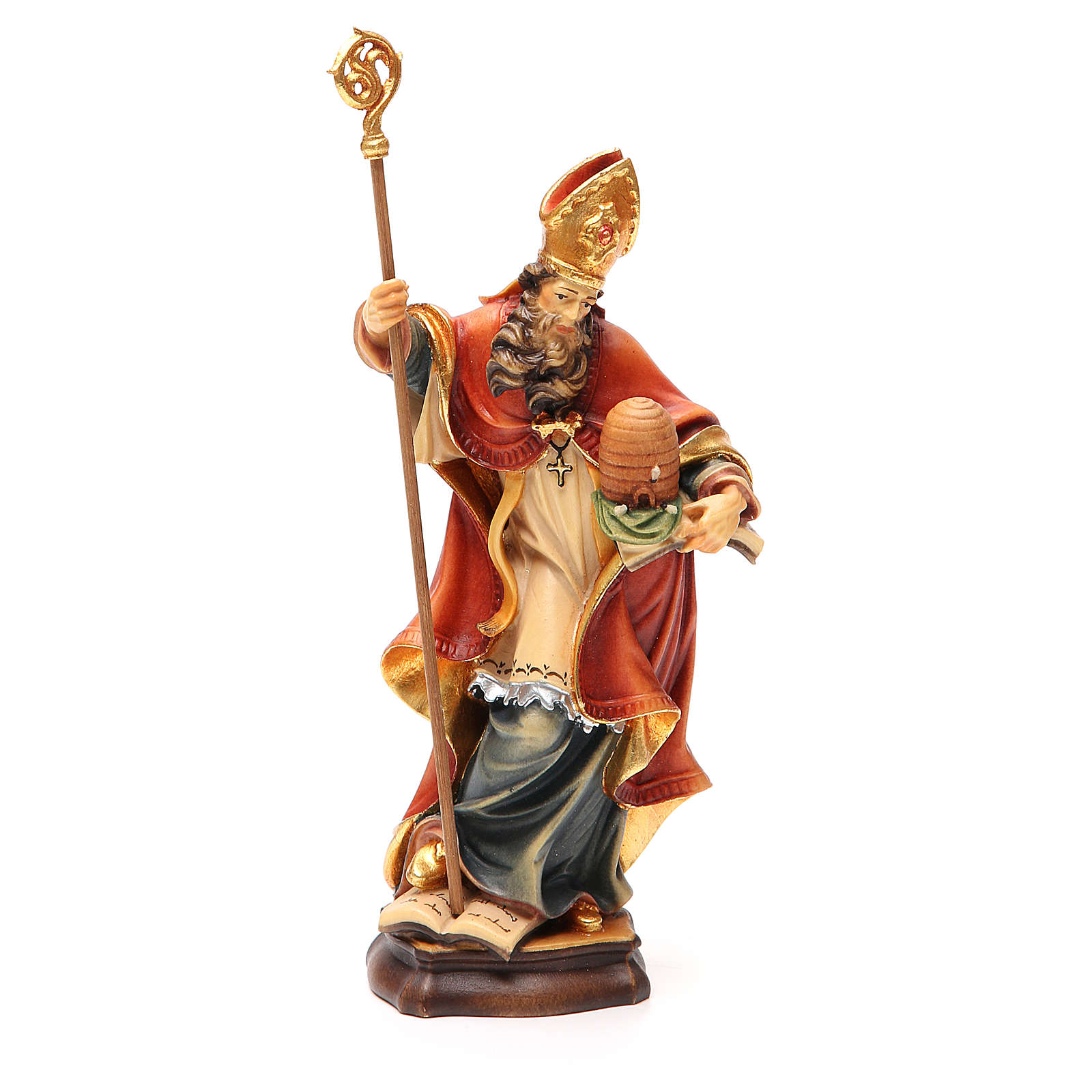 STOCK Saint Ambroise 20 cm bois Valgardena finitions or | vente en ...